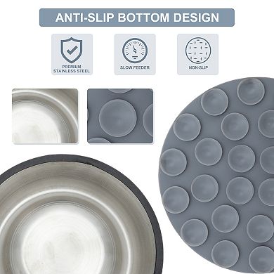 Slow Feeder Dog Bowls, Stainless Steel Dog Slow Feeder Bowl with ...