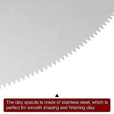 Stainless Steel Clay Scraper Pottery Steel Clay Serrated Scraper Gray 4 Pc