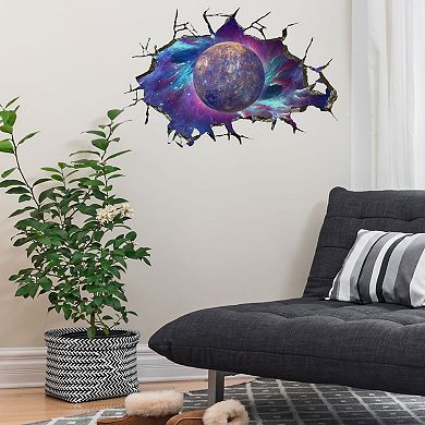 Mercury Planet 3D Wall Stickers Self Stick Murals Art Decals Removable ...