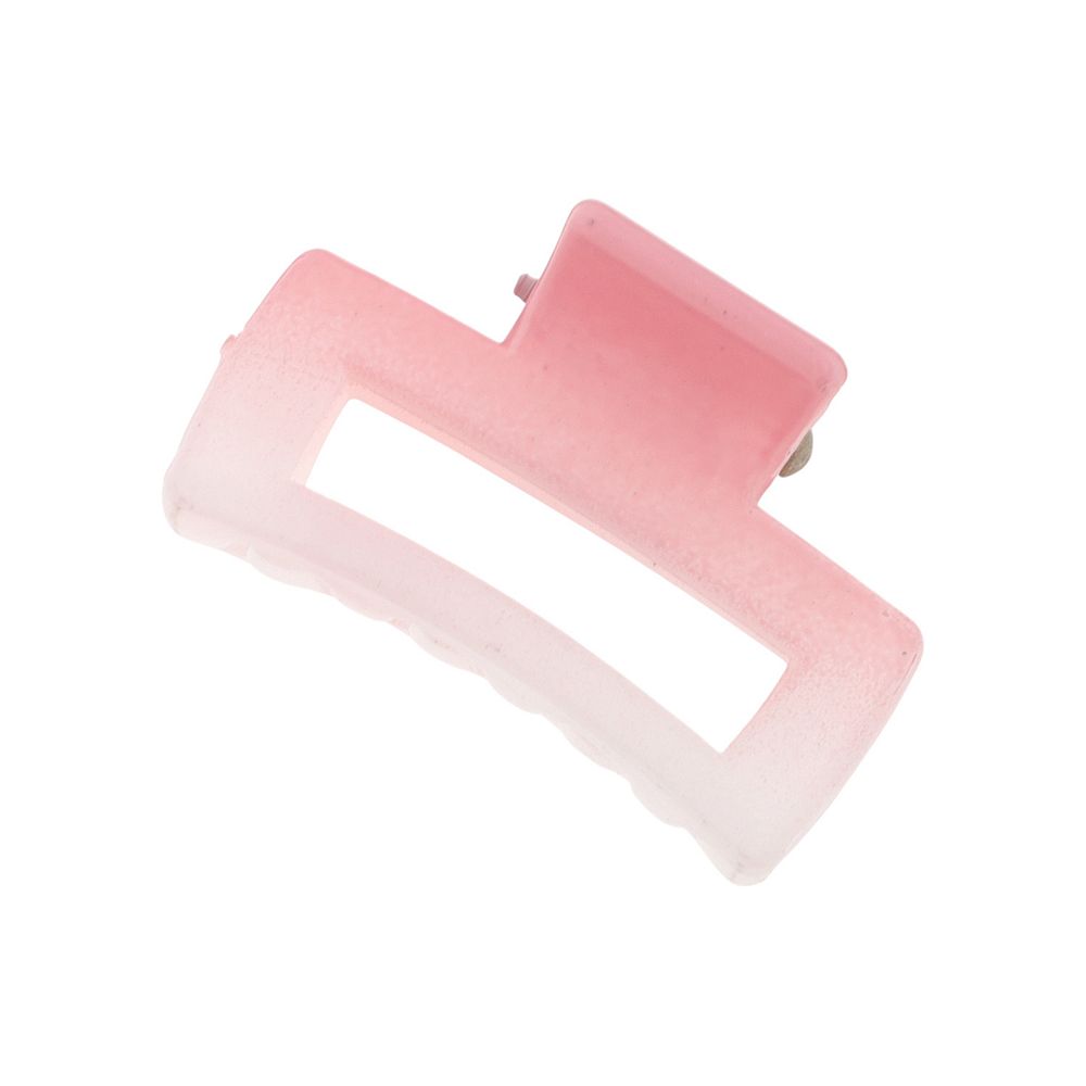 Elegant Rectangle Frosted Hair Clips for Home Gradient Pink 1 Pc
