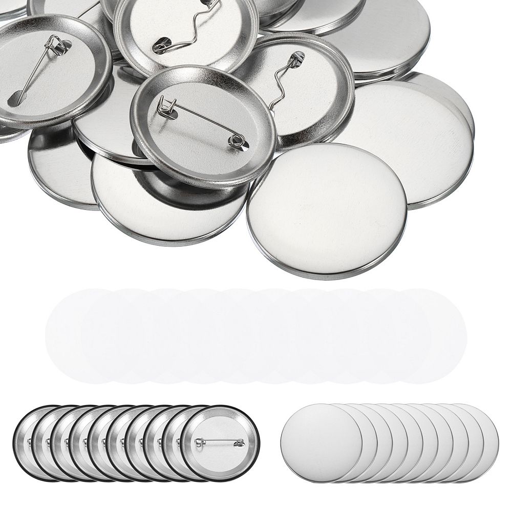 1.3 Inch Button Making Supplies, 200 Pcs Round Badge Blank Button ...