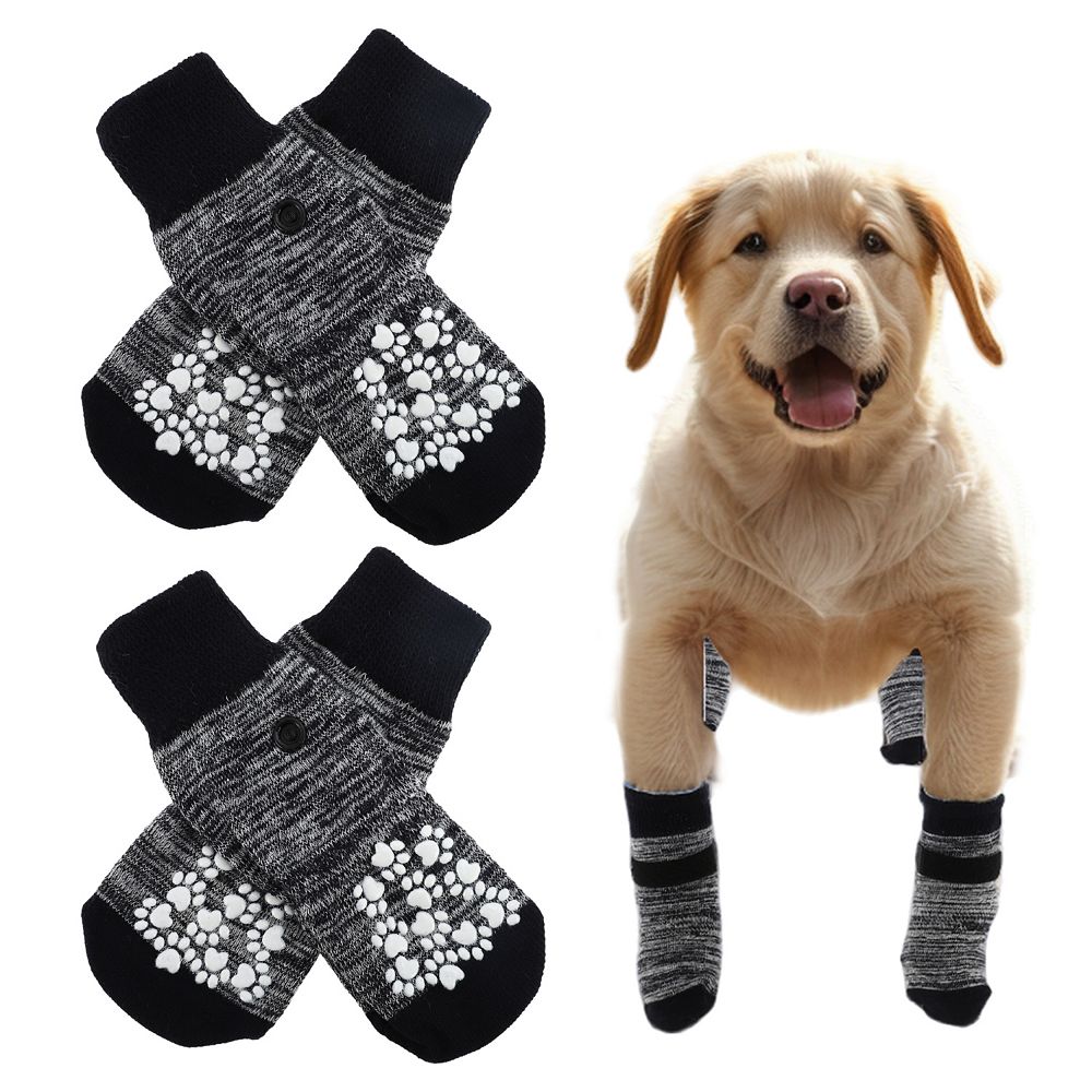 4 Pcs Non-slip Dog Socks with Adjustable Sticky Tapes, Pet Socks for ...
