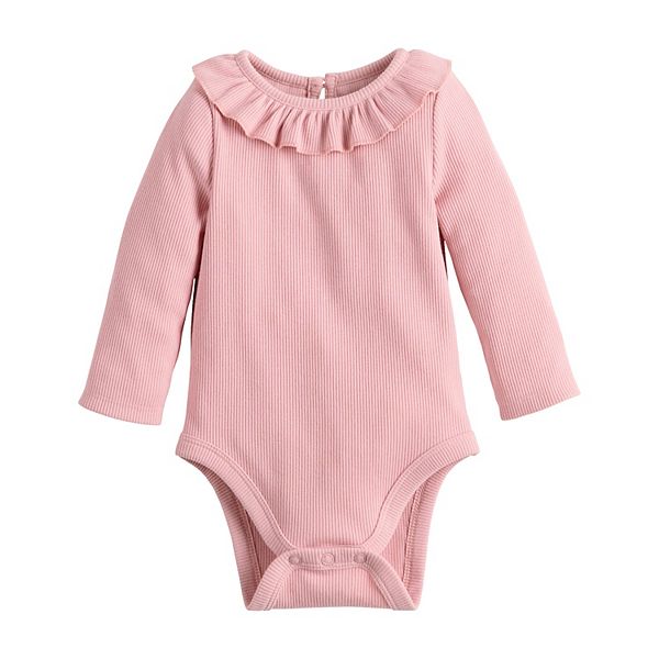 Baby Girls Jumping Beans® Ruffle Collar Long Sleeve Bodysuit