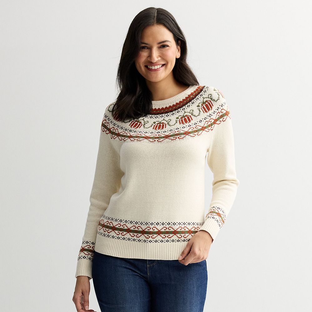 Women's Croft & Barrow® Fair Isle Pullover Sweater