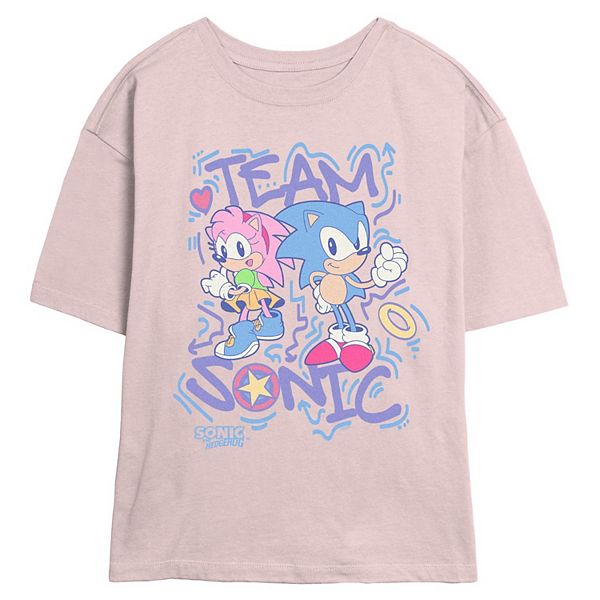 Juniors' Sonic The Hedgehog Team Sonic And Amy 90s Style Skimmer ...