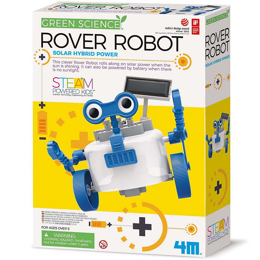 4M: Green Science Rover Robot DIY Solar & Battery Power Robotics Kit