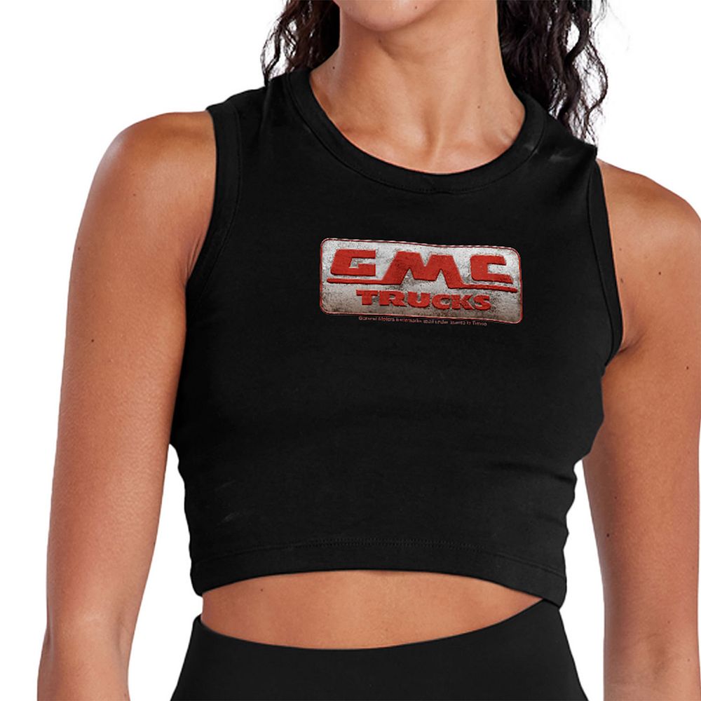 Juniors' GMC Vintage 1959 Distressed Logo Cropped Tank