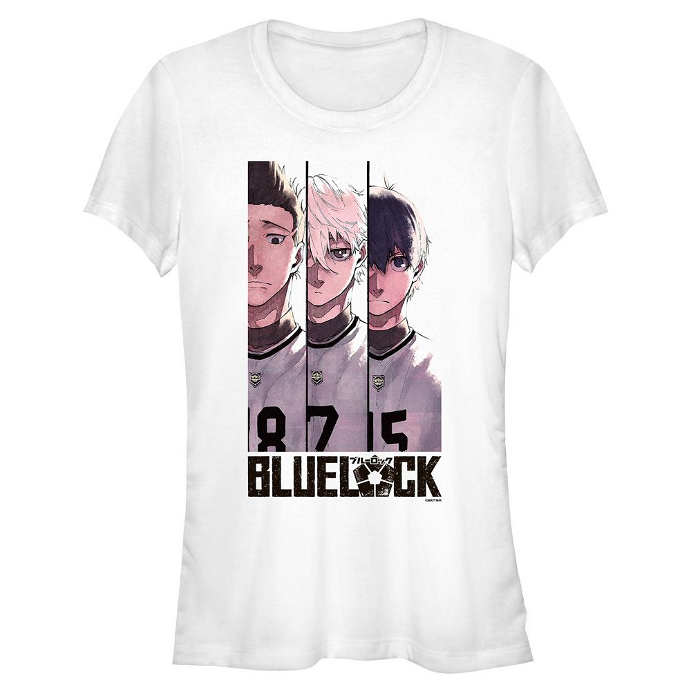 Juniors' Blue Lock White Team Fitted Graphic Tee