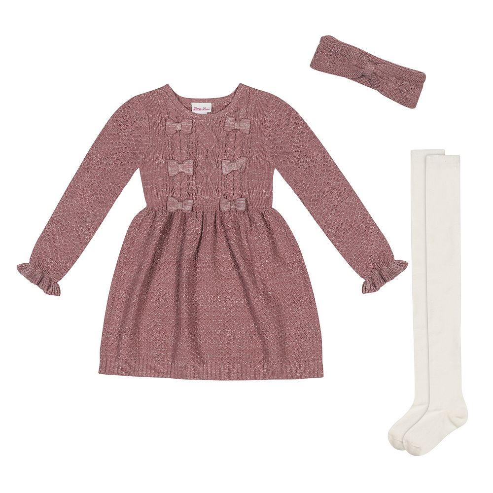 Girls 4-6x Little Lass Sweater Dress & Headband Set