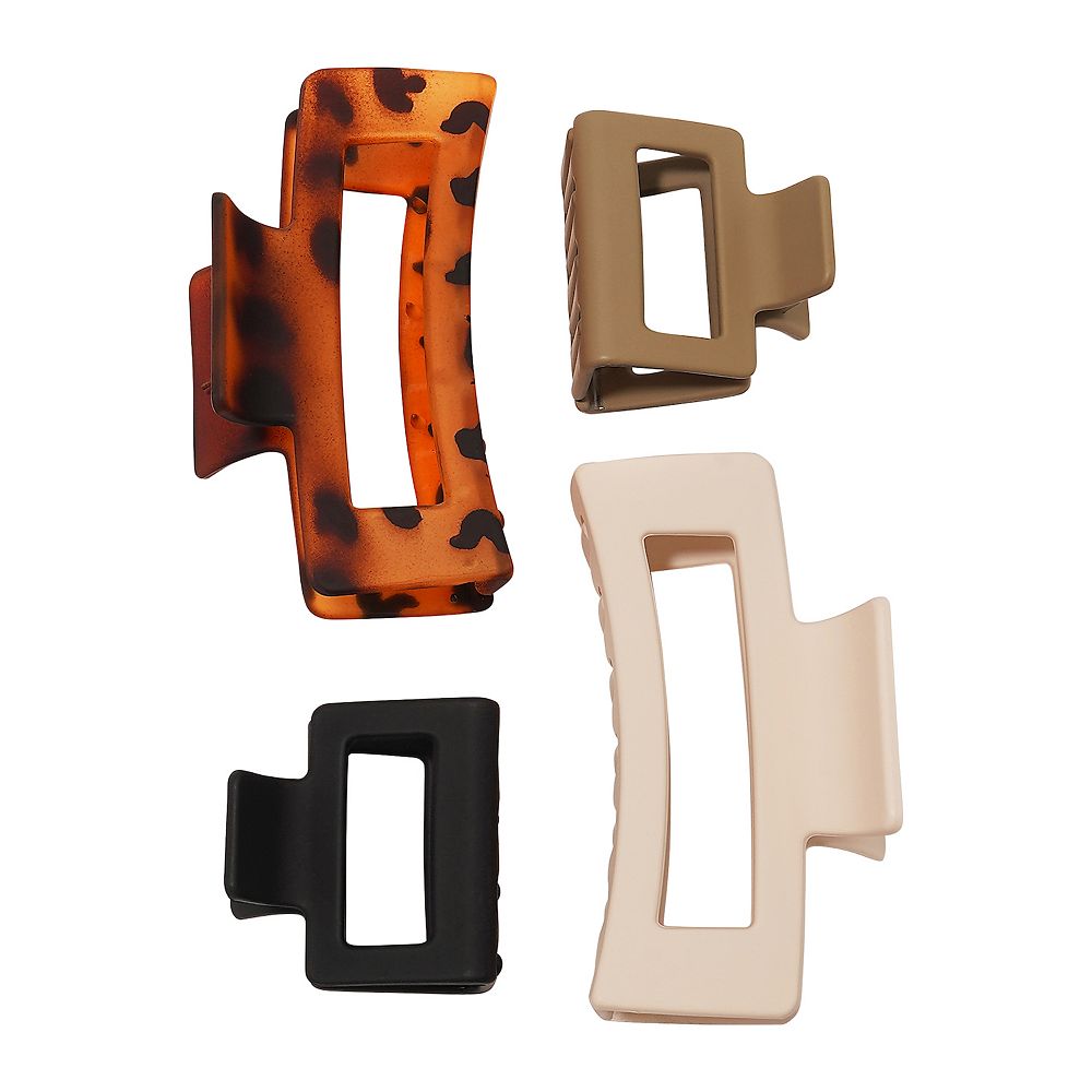 Emberly 4-pk. Square/Rectangular Claw Hair Clips