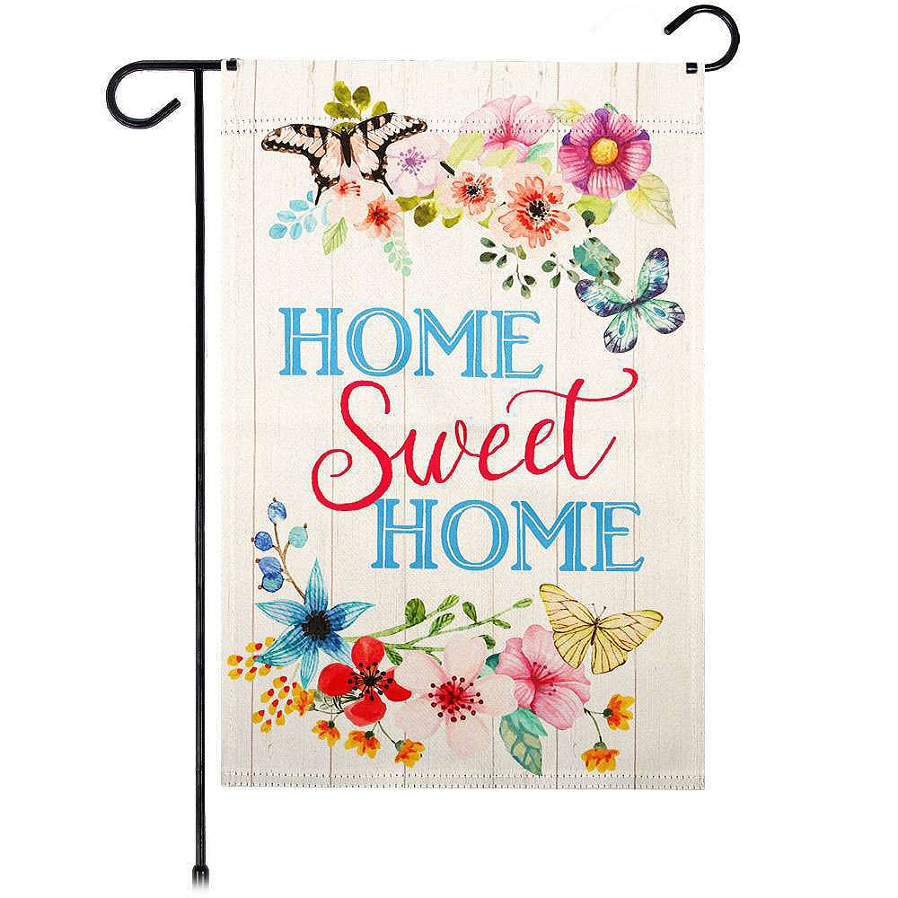 G128 12x18IN Home Sweet Home Butterflies Garden Flag Double Sided ...