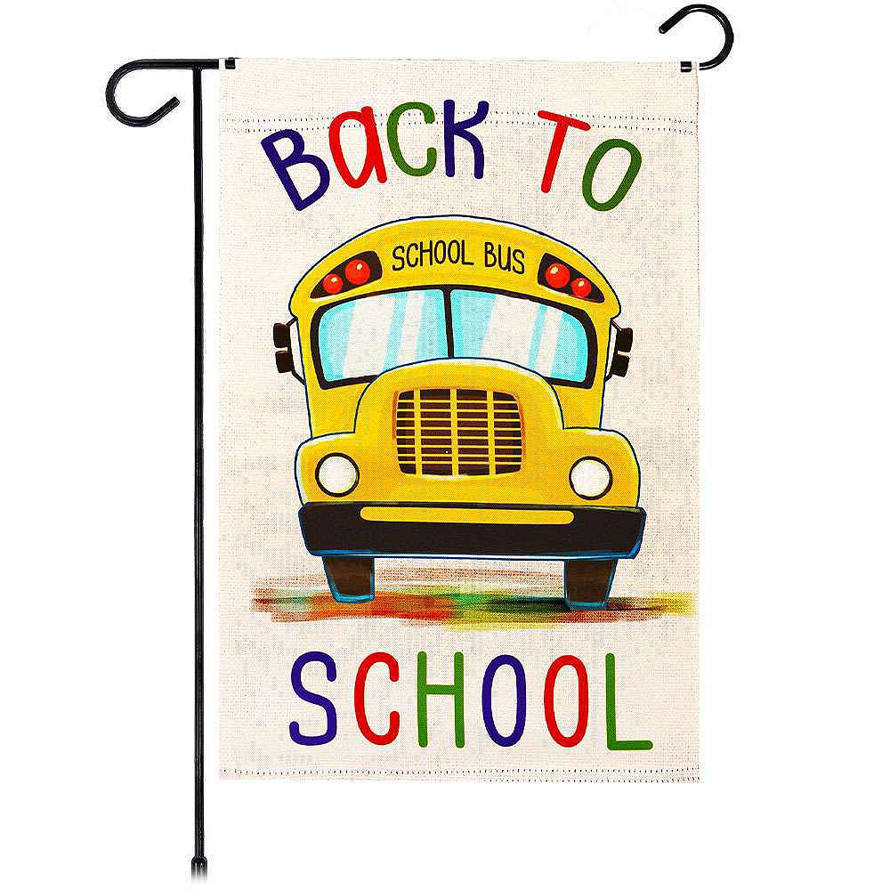 G128 12x18IN Back to School Bus Garden Flag Double Sided Back to School ...