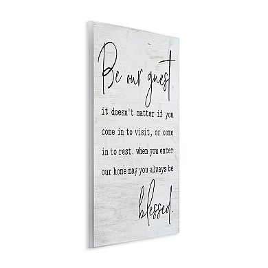 Stupell Home Decor Be Our Guest Family Welcome Plaque Wall Art