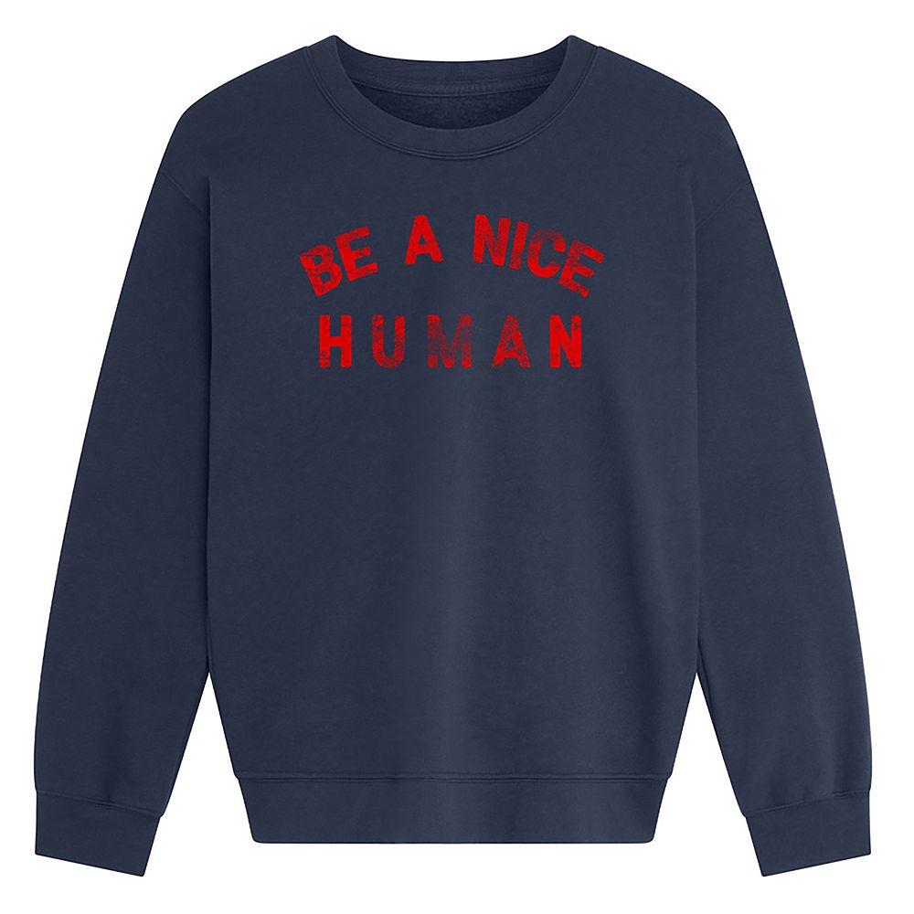 Women's "Be A Nice Human" Graphic Crewneck Pullover