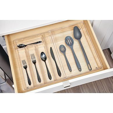 iDesign Expandable 6-Section Cutlery Drawer Organizer