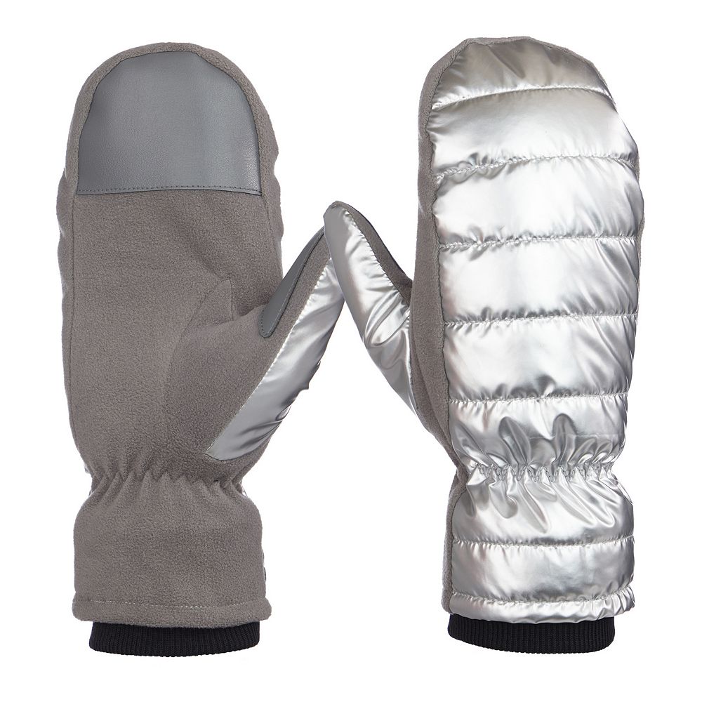 Women's isotoner Sleek Heat Pongee and Fleece Mittens - Size L-XL