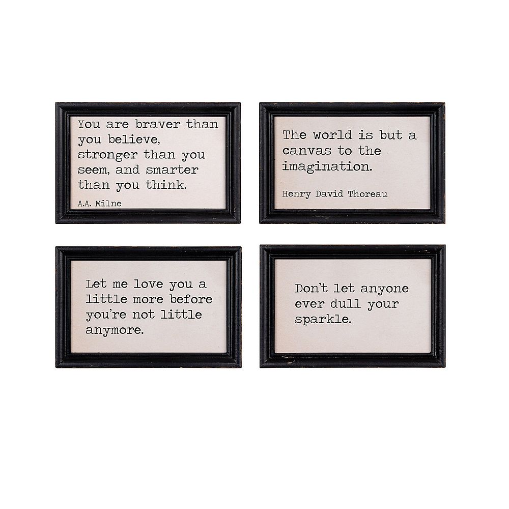 Storied Home 6-Piece Wood Framed Inspiration Sentences Wall Decor Set