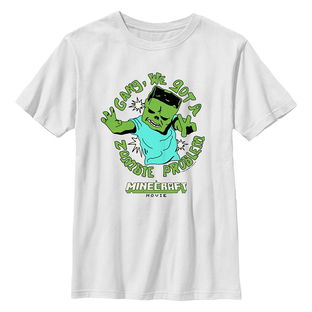 Boys 8-20 Minecraft Movie Zombie Problem Graphic Tee