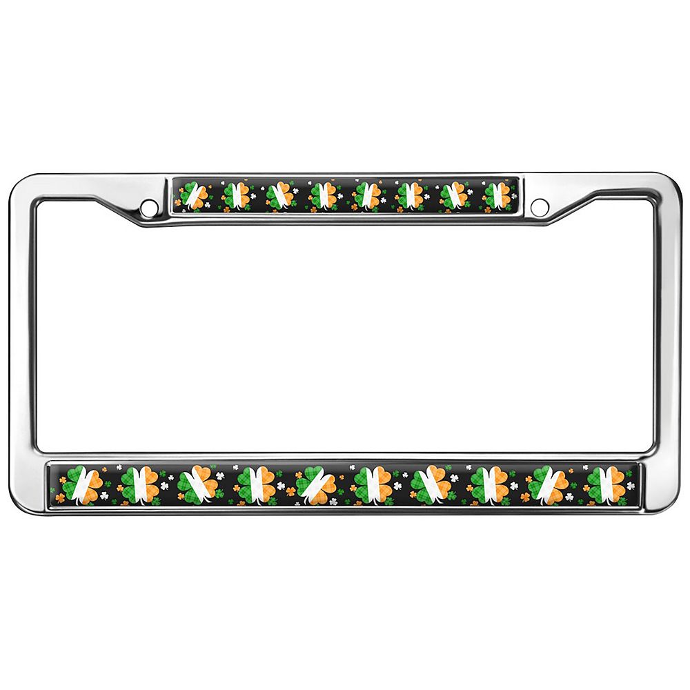 Irish Flag Shamrock License Plate Frame