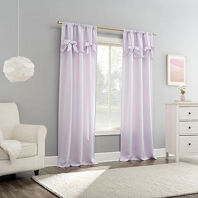 Sun Zero Emma Generation Bow Valance Semi-Sheer Rod Pocket Curtain Panel