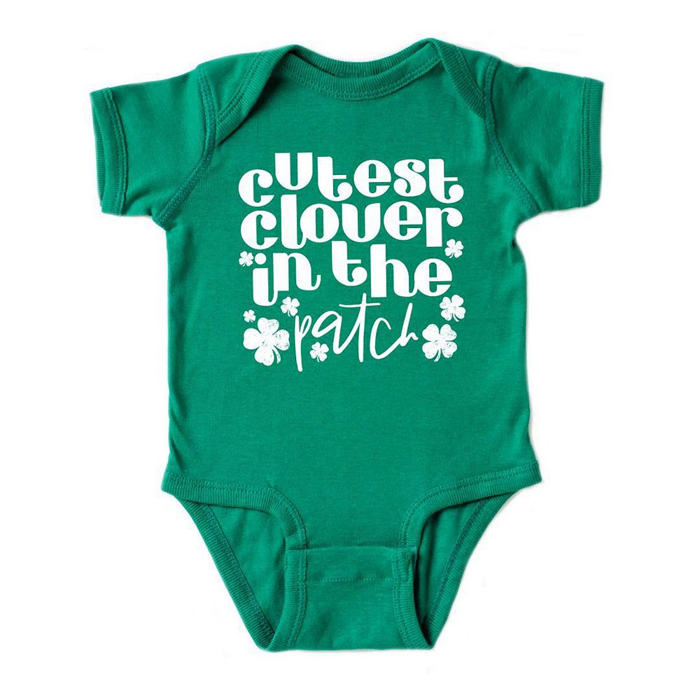 The Juniper Shop Cutest Clover In The Patch Baby Short Sleeve Bodysuit
