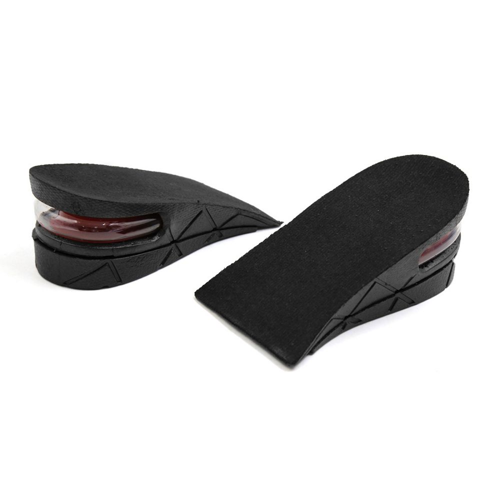 1 Pair Black Rubber Unisex 2 Layer Insolecrease Height Shoes Heel Air ...