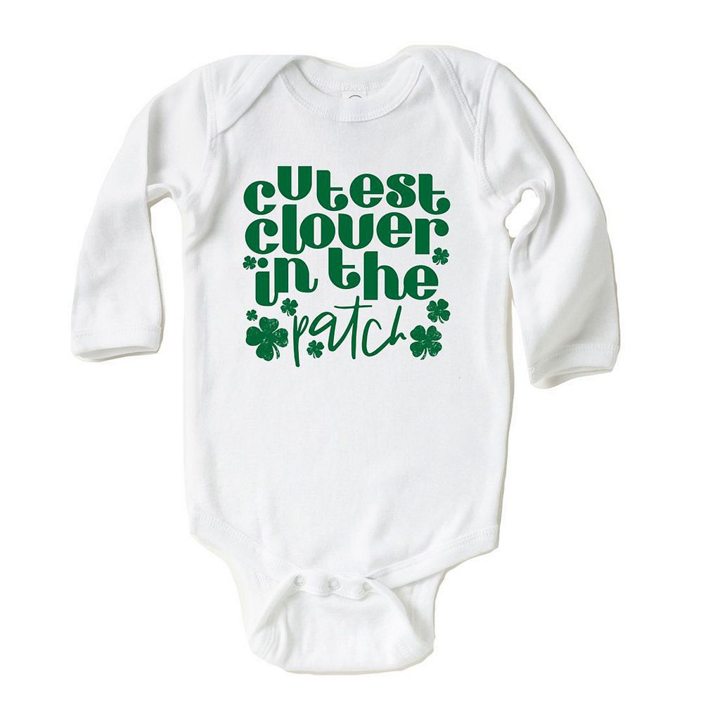 The Juniper Shop Cutest Clover In The Patch Long Sleeve Bodysuit