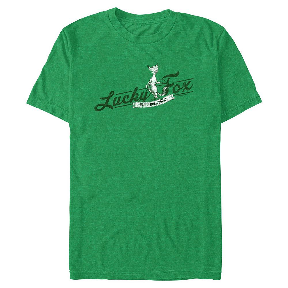 Big & Tall Lucky Fox In His Irish Socks Graphic Tee