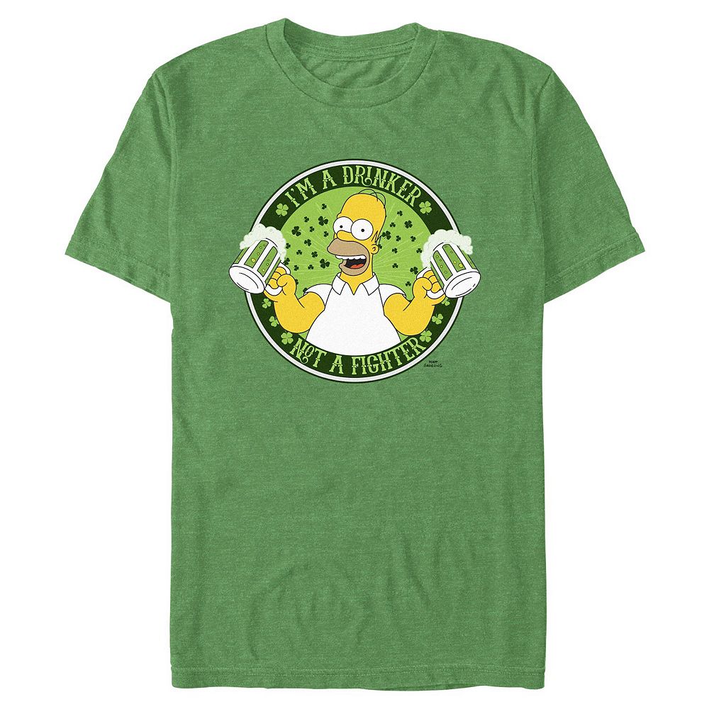 Big & Tall The Simpsons I'm A Drinker Not A Fighter Graphic Tee