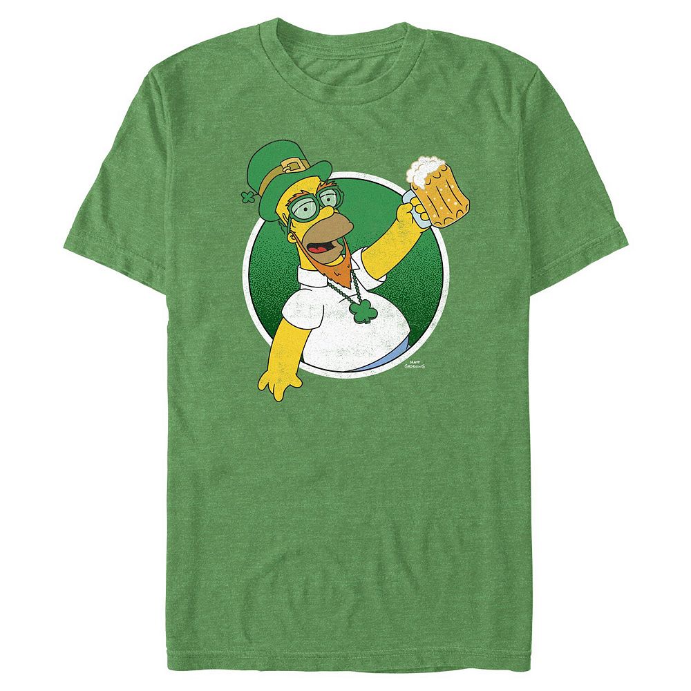 Big & Tall The Simpsons Homer Leprechaun With Beer Graphic Tee