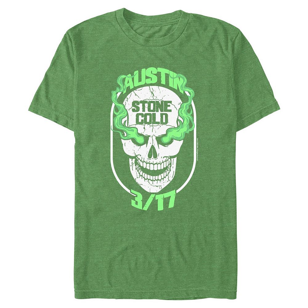 Big & Tall WWE Austin Stone Cold Green Skull Graphic Tee