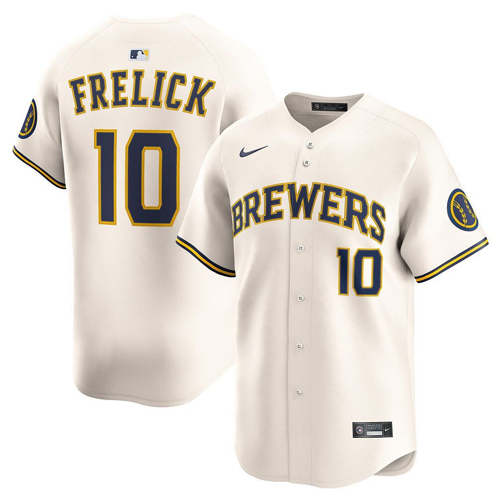 Men's Nike Sal Frelick Cream Milwaukee Brewers Home Limited Player Jersey
