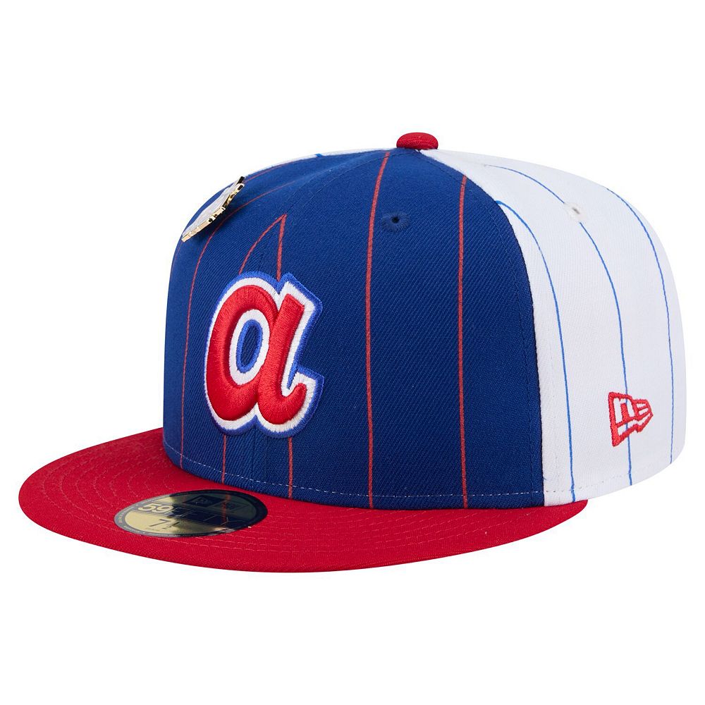 Men's New Era Blue Atlanta Braves Pinstripe 59FIFTY Fitted Hat