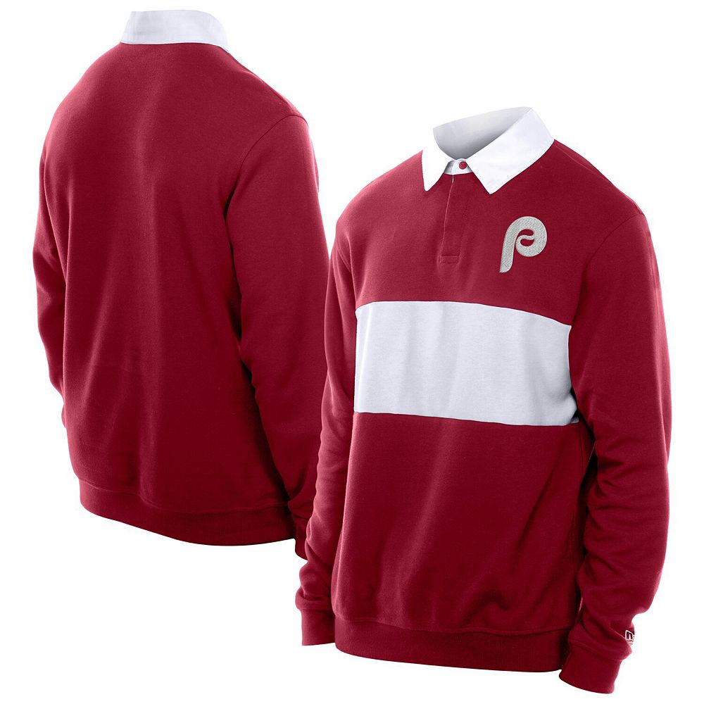 Men's New Era Dark Red Philadelphia Phillies Throwback Prep Colorblock ...