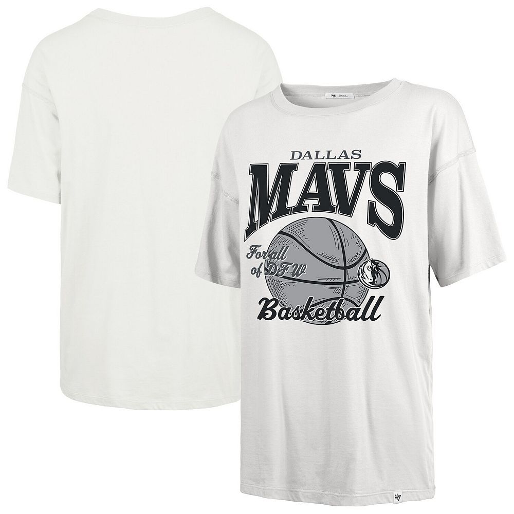 Women's '47 White Dallas Mavericks City Edition Down Court Sadie T-Shirt