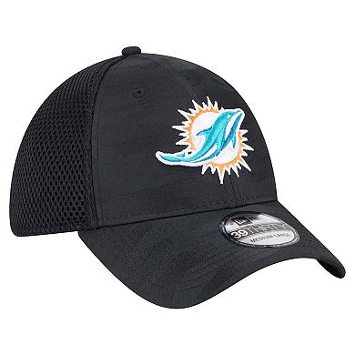 Men's New Era Black Miami Dolphins Active Camo 39THIRTY Flex Hat
