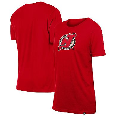 Women's New Era Red New Jersey Devils Glam Game Floral T-Shirt