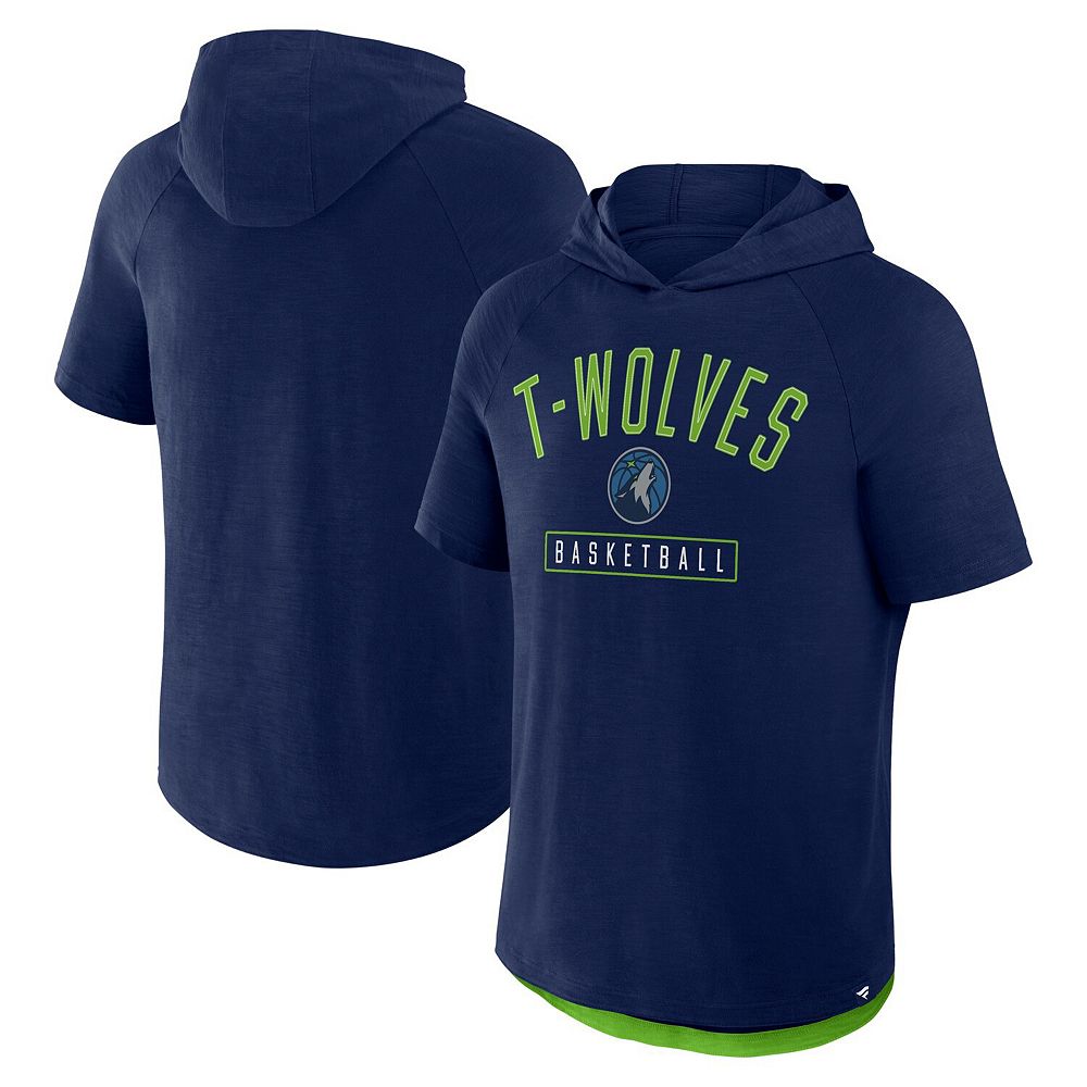 Men's Fanatics Athletic Navy Minnesota Timberwolves Pass Legend Hooded T-Shirt