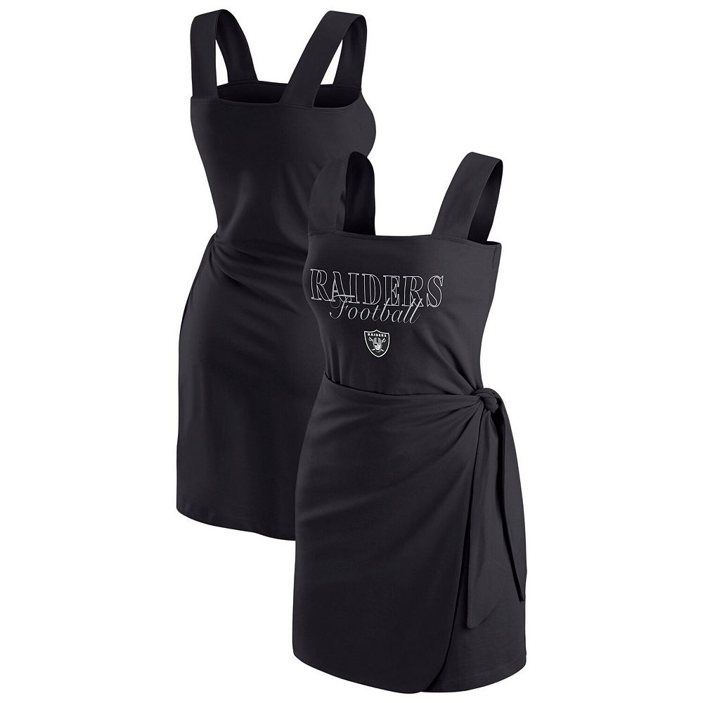 Women's WEAR by Erin Andrews Black Las Vegas Raiders Wrap Dress