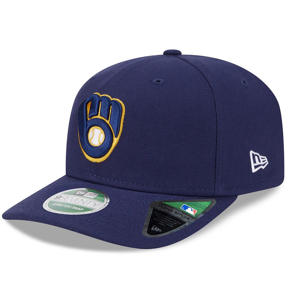 Men's New Era Navy Milwaukee Brewers Player Replica 9SEVENTY Adjustable Hat