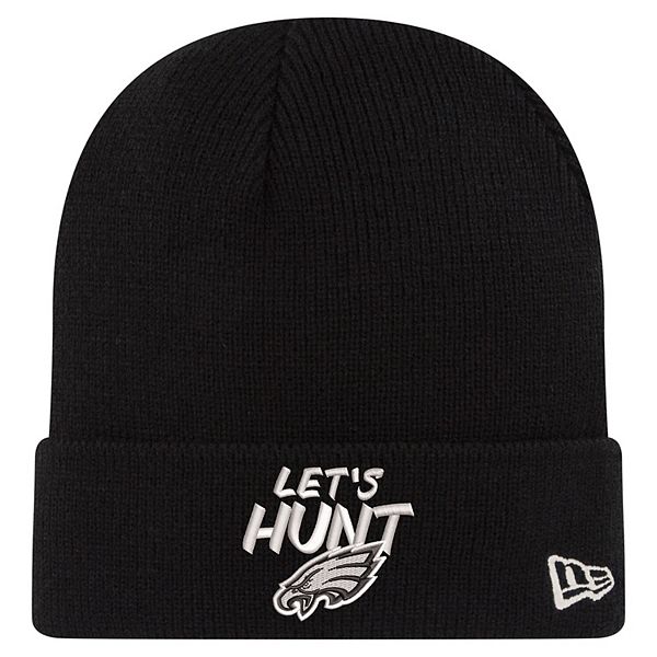 "Men's New Era Black Philadelphia Eagles ""Let's Hunt"" Cuffed Knit"