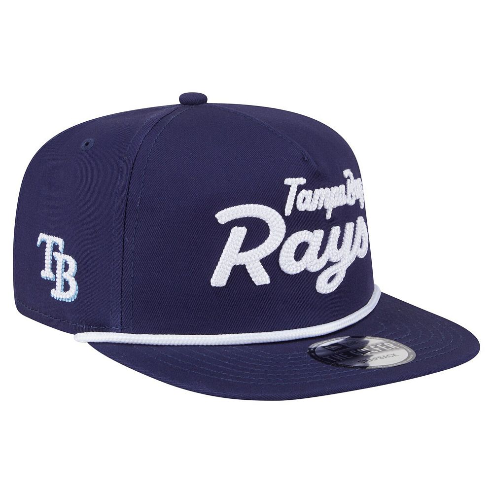 Men's New Era Navy Tampa Bay Rays Team Text Golfer Snapback Hat