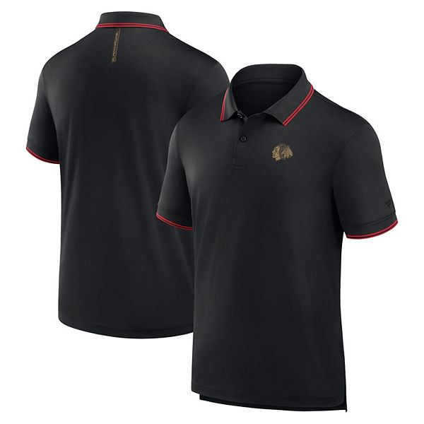 Men's Fanatics Black Chicago Blackhawks Front Office Move Mono Polo