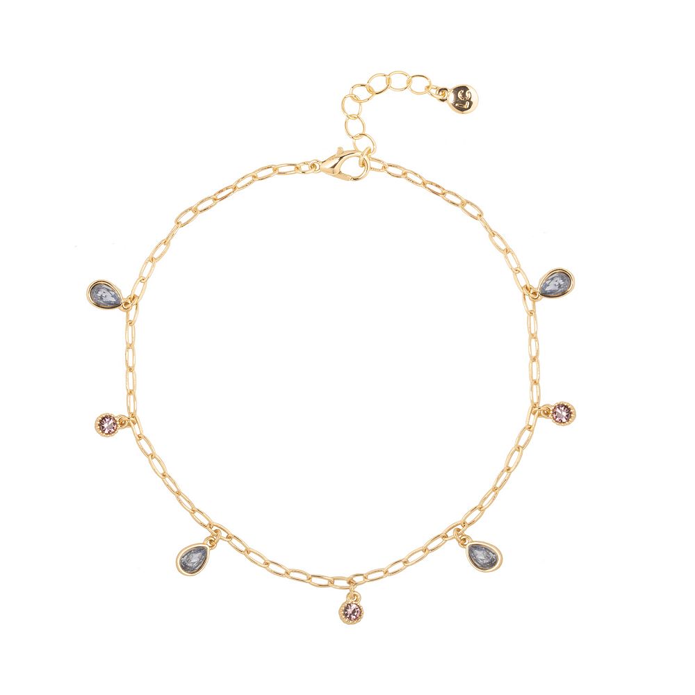LC Lauren Conrad Gold Tone Delicate Simulated Stone Anklet