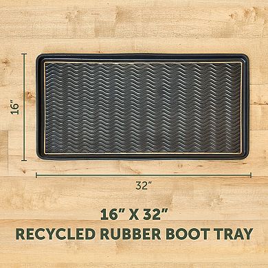 Eddie Bauer Lake Waves Design Waterproof Entryway Boot Mat