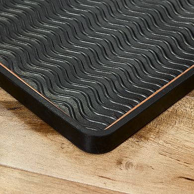 Eddie Bauer Lake Waves Design Waterproof Entryway Boot Mat