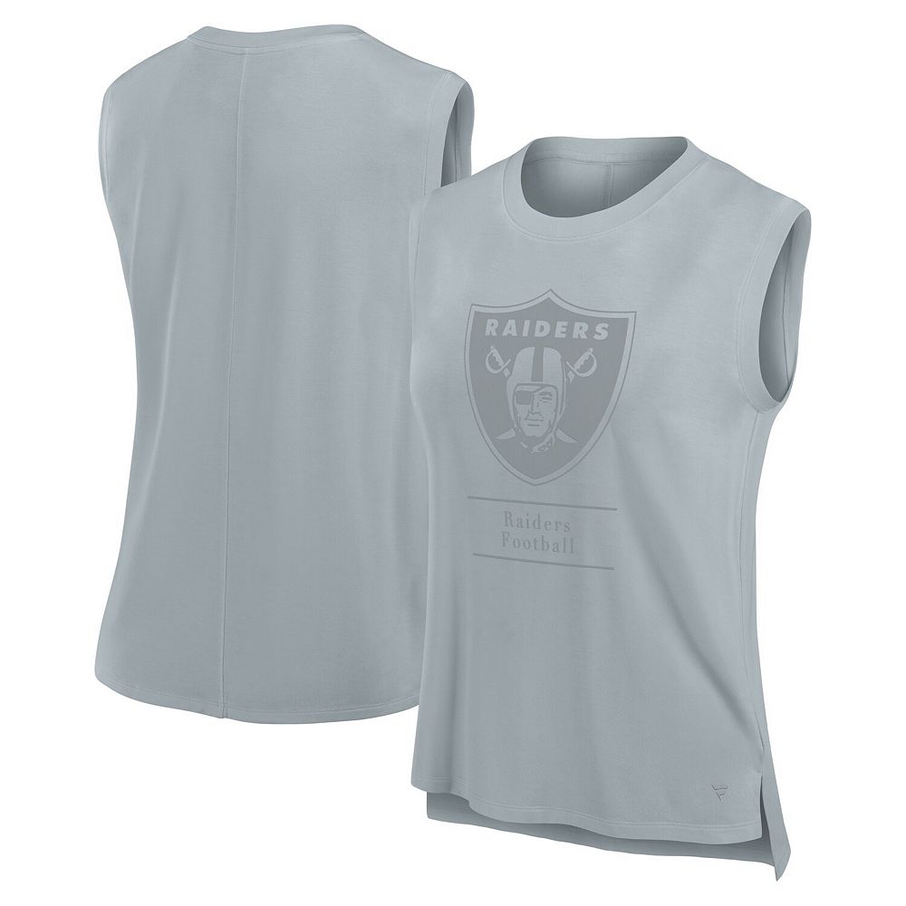 Women's Fanatics Gray Las Vegas Raiders Studio Embrace Tank Top