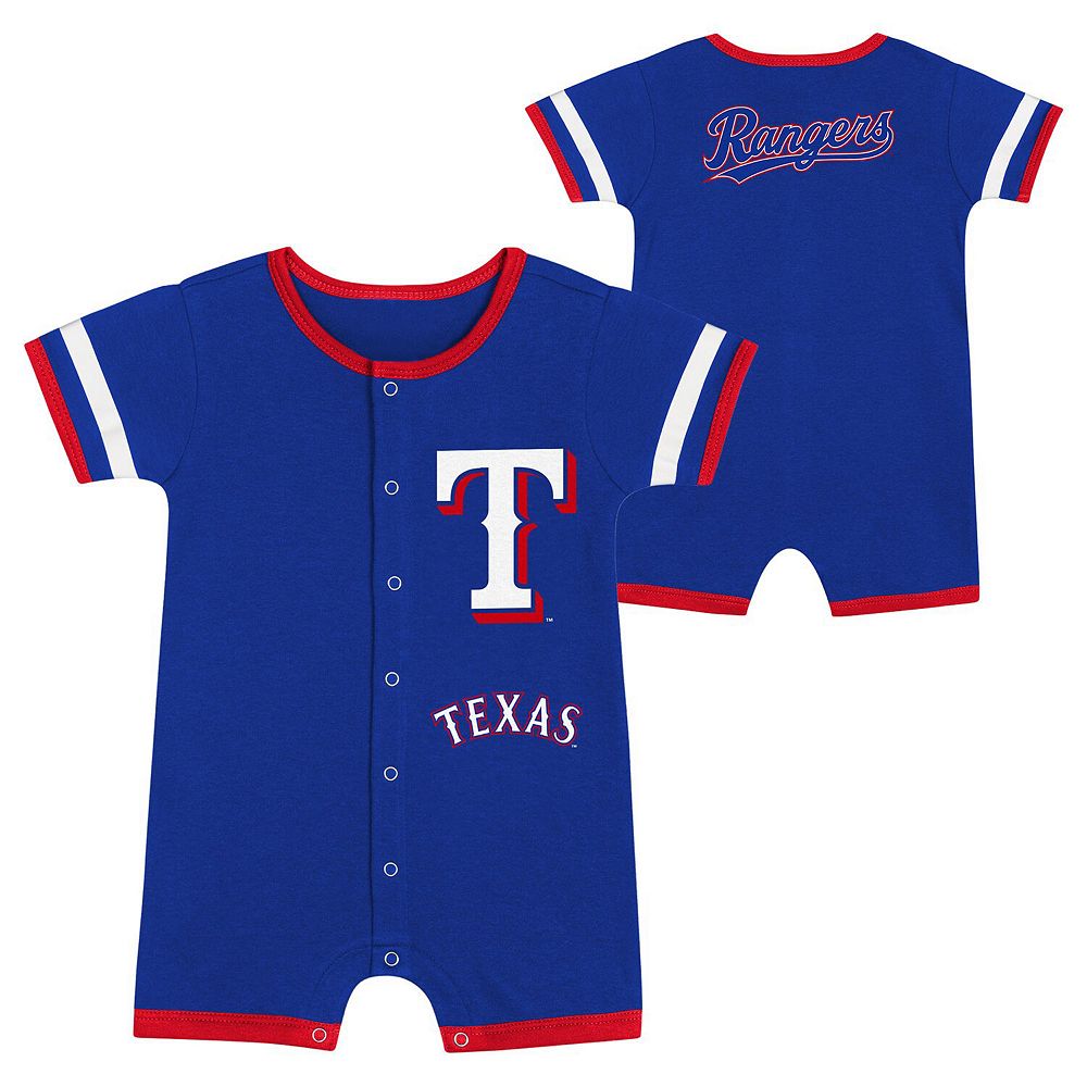 Infant Blue Texas Rangers Double Hit Coverall 2-Piece Set
