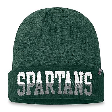 Men's Top of the World Green Michigan State Spartans Logo Cuffed Knit Hat