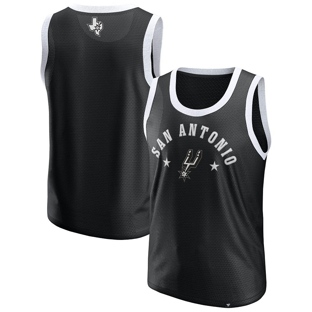 Men's Fanatics Black San Antonio Spurs Mesh Tank Top